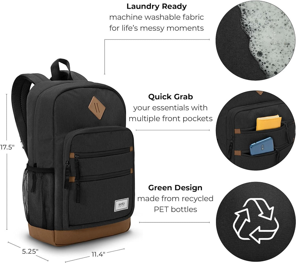 Eco-Friendly Solo Fresh Backpack – Recycled PET, 15.6" Laptop Fit, 19L ...